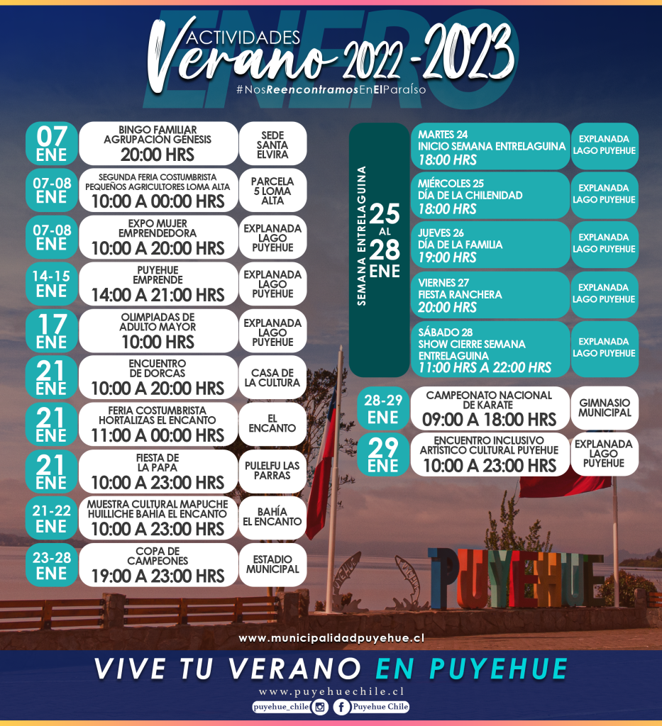 Actividades verano 2023 – Puyehue Chile